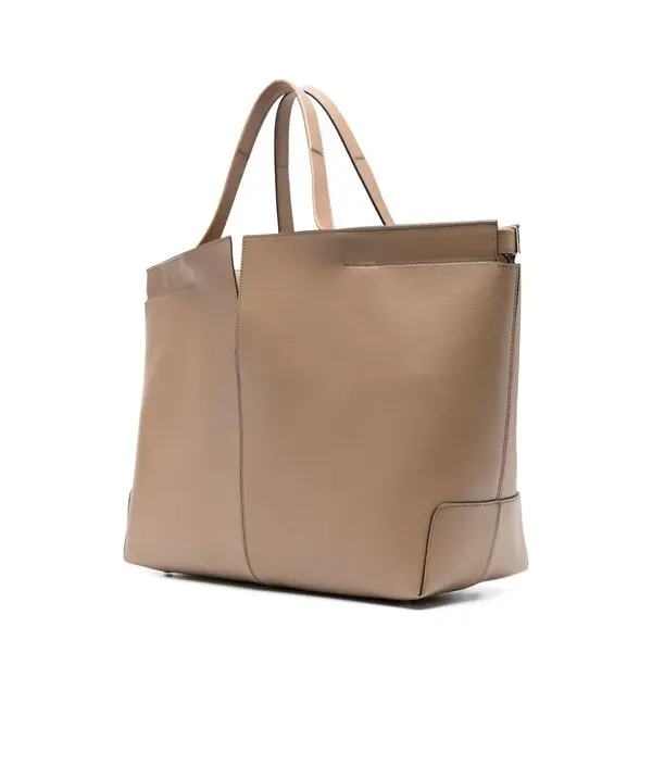 TOD'S Slit-detailed Top Handle Bag - Brown