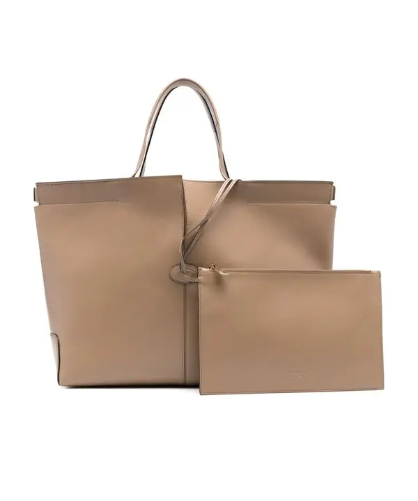 TOD'S Slit-detailed Top Handle Bag - Brown