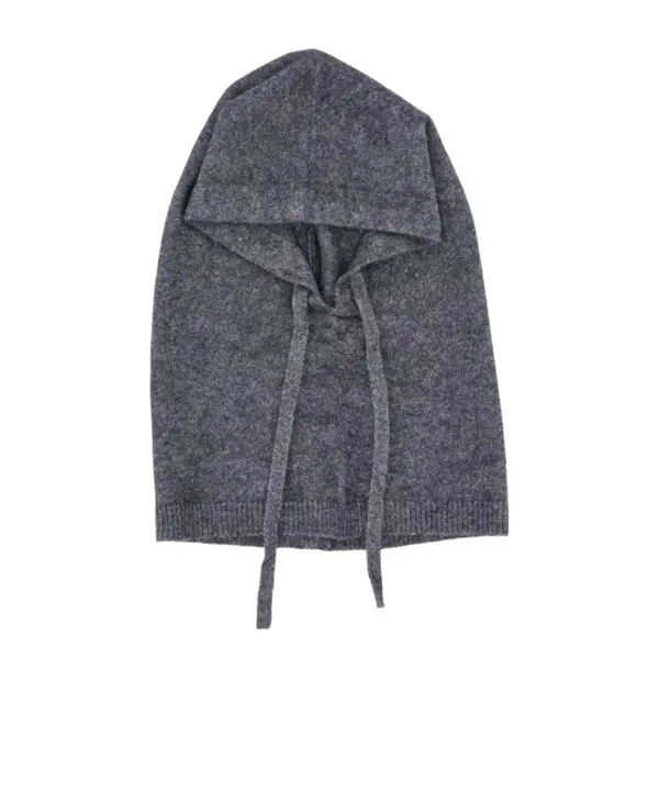 P.a.r.o.s.h Balaclava With Drawstring And Ribbed Trim - Grey