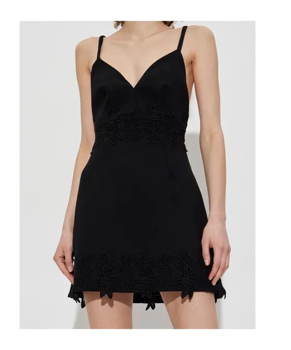 Dolce & Gabbana Floral Embroidered Mini Strap Dress