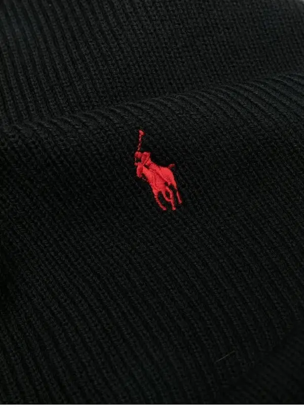 Ralph Lauren Polo Logo Embroidered Knitted Scarf