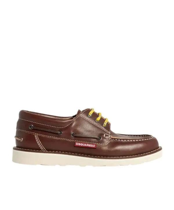 Dsquared2 Round Toe Boat Shoes With Tie Fastening