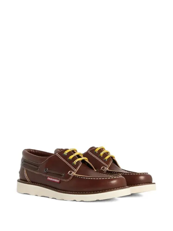 Dsquared2 Round Toe Boat Shoes With Tie Fastening