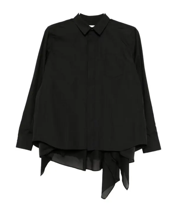 Sacai Long Sleeve Shirt With Lapels And Pockets