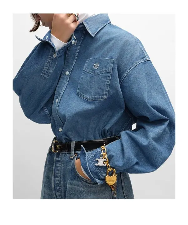 Celine Cropped Denim Shirt