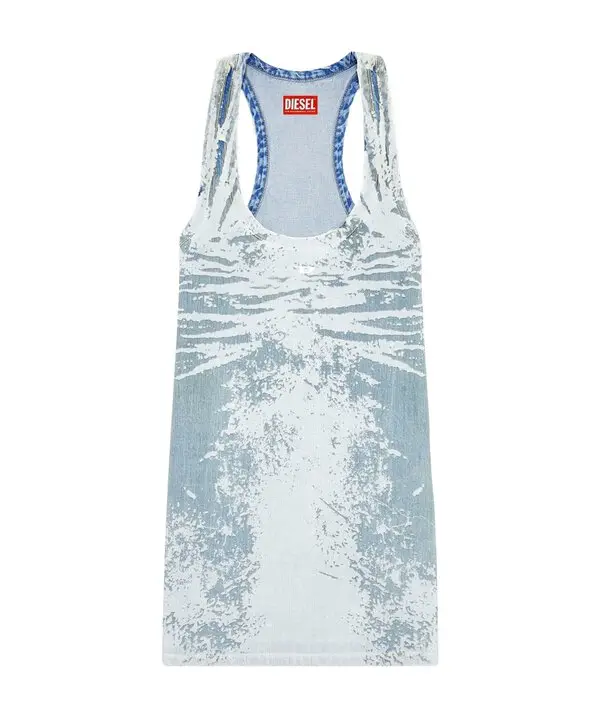 DIESEL® De-purva Fse Distressed Denim Dress - White
