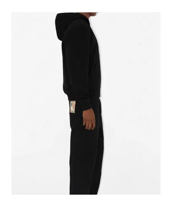 Burberry Check-label Zip-up Drawstring Hoodie