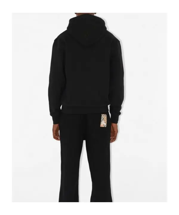 Burberry Check-label Zip-up Drawstring Hoodie