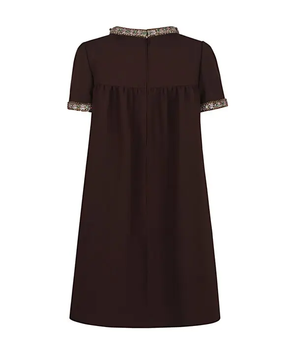Valentino Garavani Embellished Crewneck Short-sleeved Mini Dress