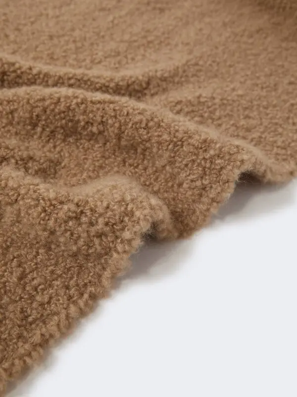 Max Mara Calabra Logo Patch Fluffy Scarf