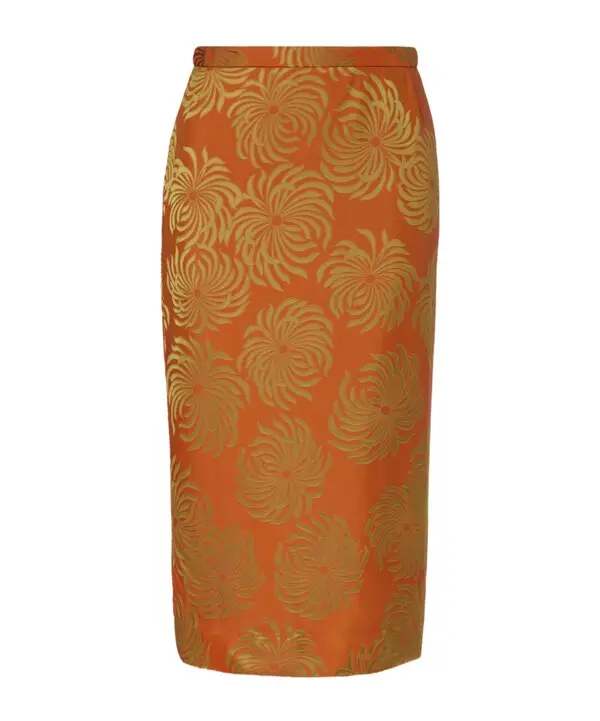 Dries Van Noten Jacquard Dye Floral Pattern Skirt