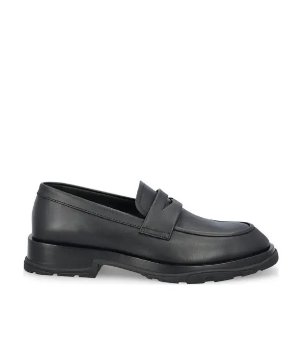 Alexander McQueen Slip-on Loafers With Round Toe And Rubber Flat Bottom - Black
