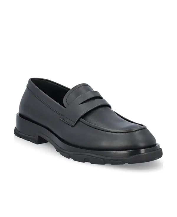 Alexander McQueen Slip-on Loafers With Round Toe And Rubber Flat Bottom - Black