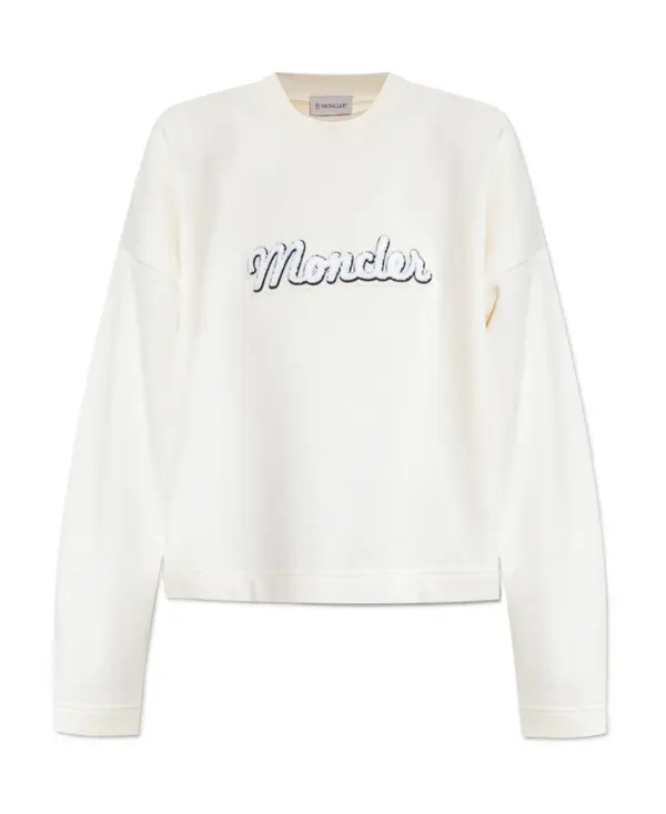 Moncler Logo Printed Crewneck Sweatshirt - White