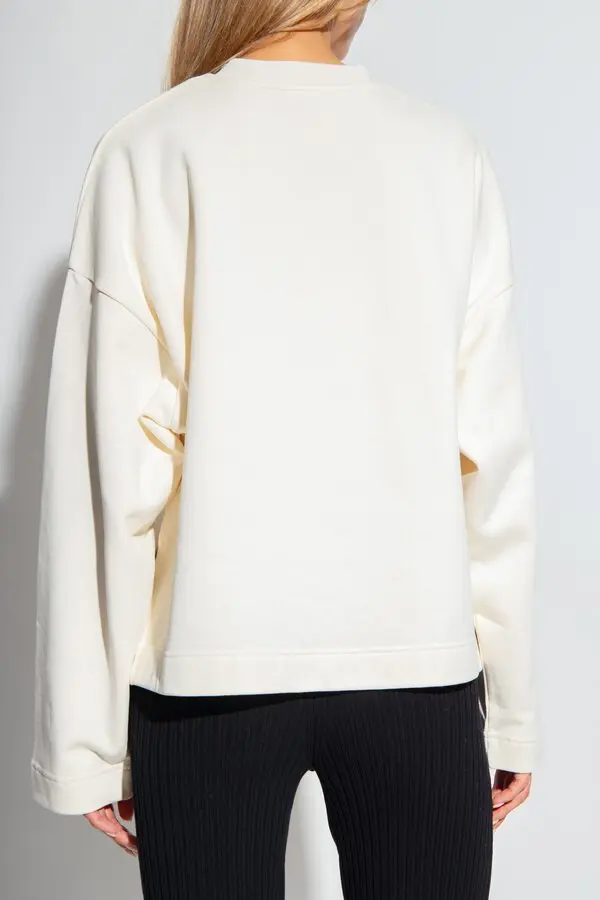 Moncler Logo Printed Crewneck Sweatshirt - White