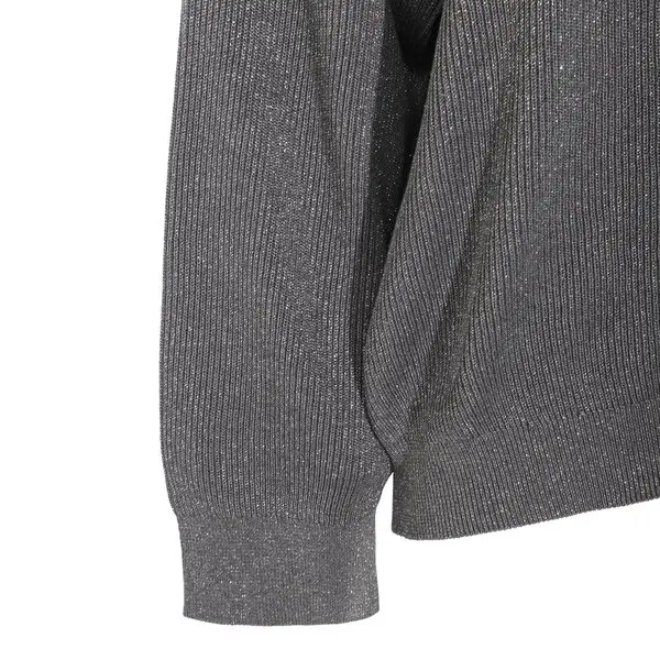 Brunello Cucinelli Lurex Detailed Crewneck Jumper - Black