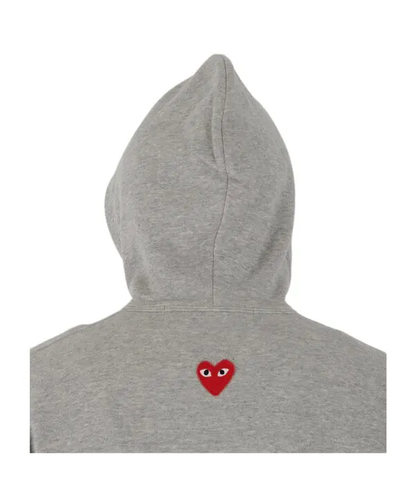 Play Comme Des Garcon Long Sleeve Zip-up Hoodie - Gray