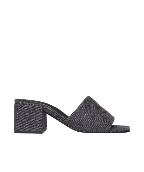 COURREGES Square-headed High-heeled Sandals - Dark Gray