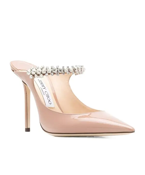 JIMMY CHOO Bing Heeled Mules - Nude