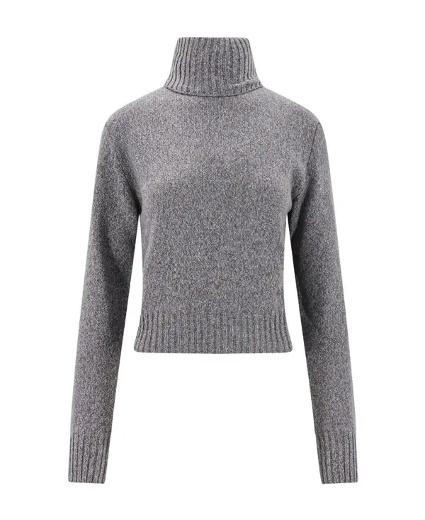 AMI Paris High-neck Knitted Jumper - Gray