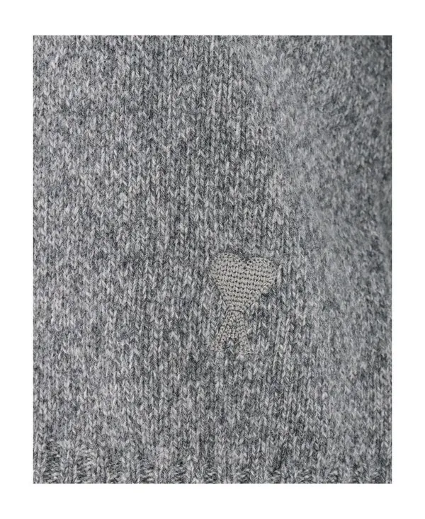 AMI Paris High-neck Knitted Jumper - Gray