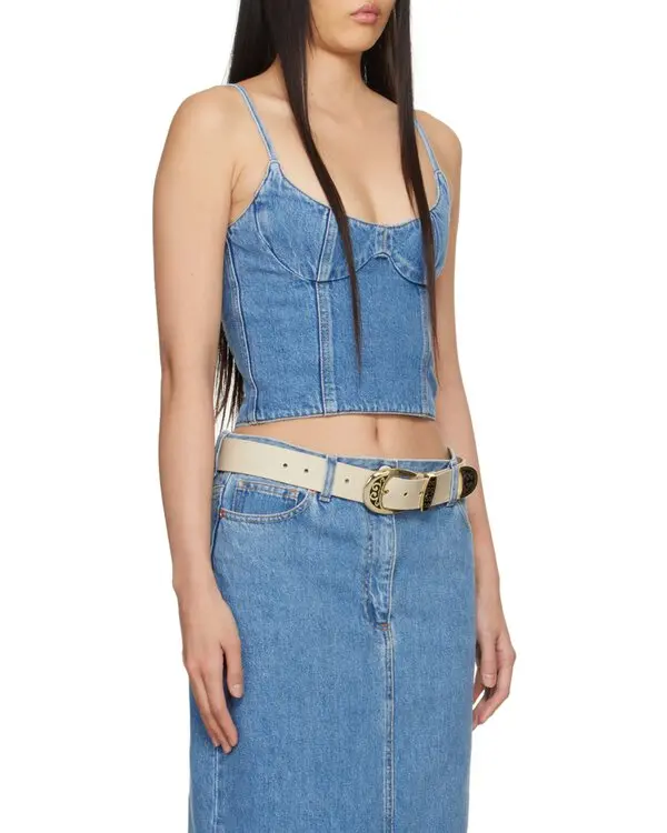 Magda Butrym Cropped Denim Corset Tank Top