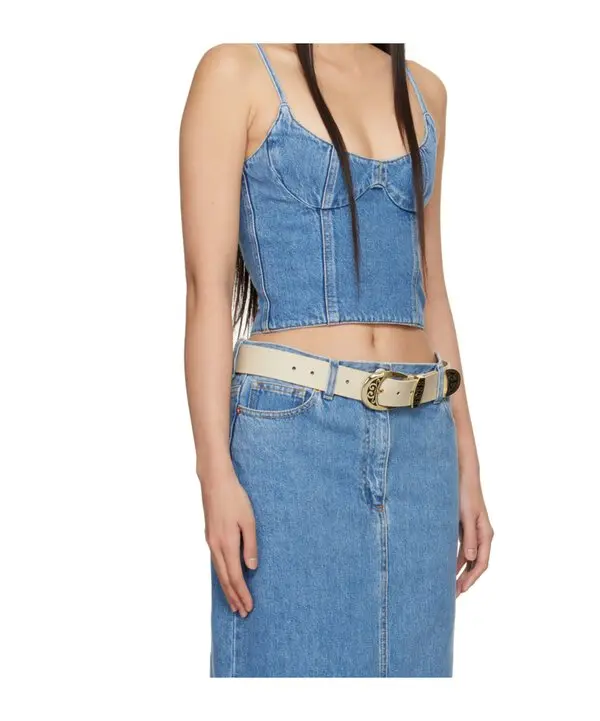 Magda Butrym Cropped Denim Corset Tank Top