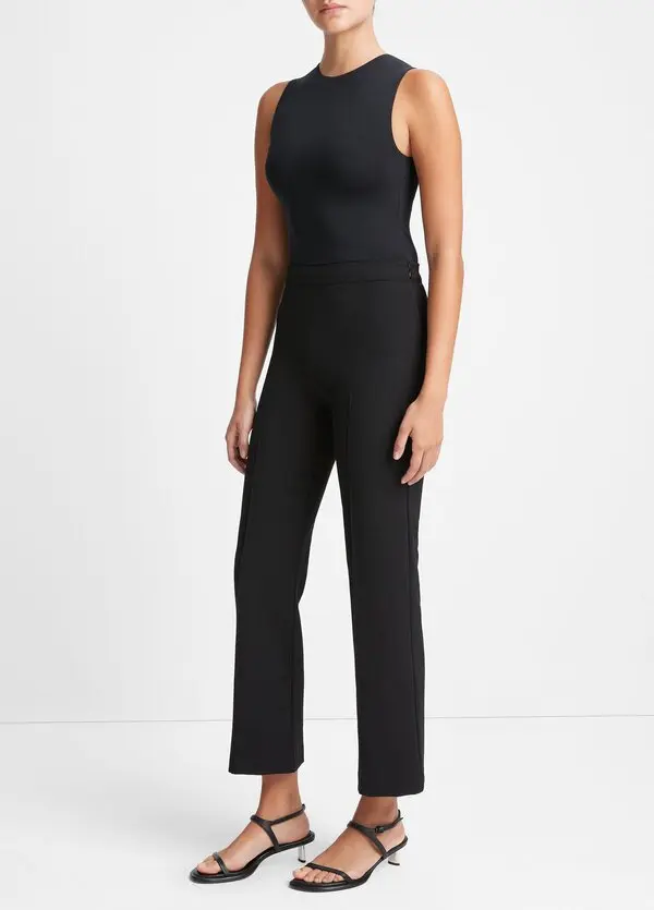 Vince Mid-rise Cropped Flared Trousers - Black