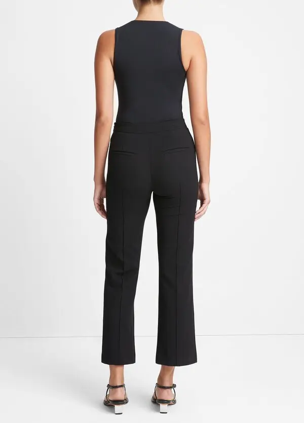 Vince Mid-rise Cropped Flared Trousers - Black