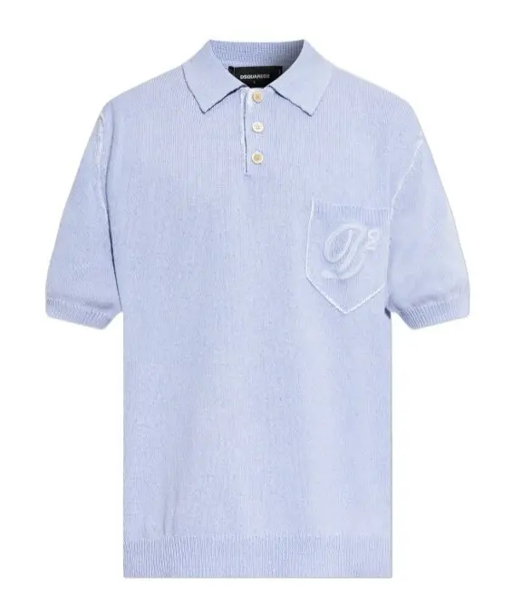Dsquared2 Logo Patch Pocket Polo Shirt - Blue