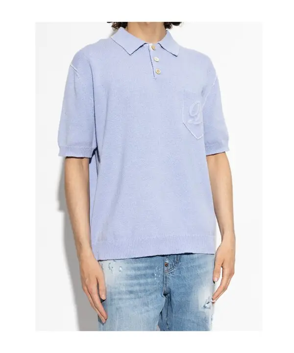 Dsquared2 Logo Patch Pocket Polo Shirt - Blue