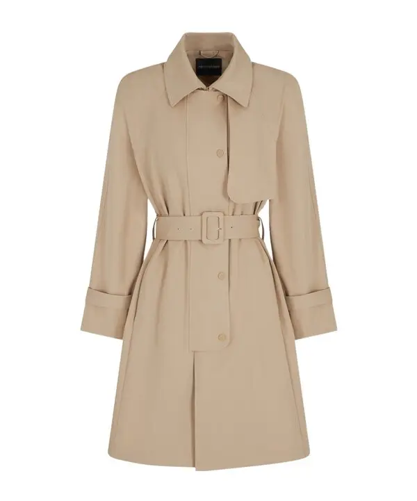 Emporio Armani Waterproof Trench Coat With Belted Waist