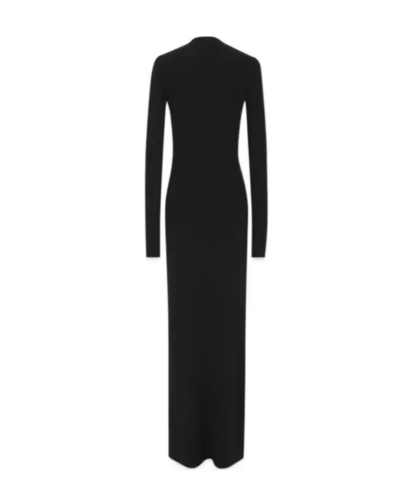 Saint Laurent Long-sleeved V-neck Maxi Dress - No