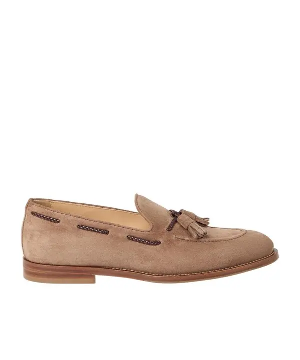 Brunello Cucinelli Tassel Detailed Slip-on Loafers - Hazelnut