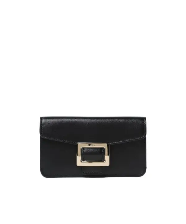 ROGER VIVIER Belle Vivier Credit Card Holder In Leather - Black