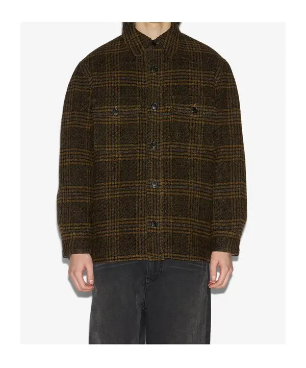 Isabel Marant Étoile Checked Virgin Wool Kervey Jacket - Khaki