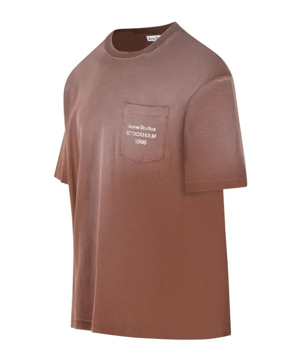 Acne Studios Logo-printed Distressed Cotton T-shirt - Brown