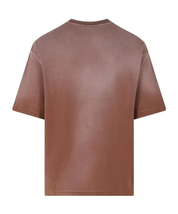Acne Studios Logo-printed Distressed Cotton T-shirt - Brown