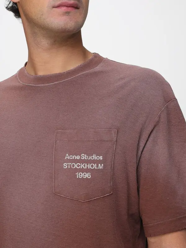 Acne Studios Logo-printed Distressed Cotton T-shirt - Brown
