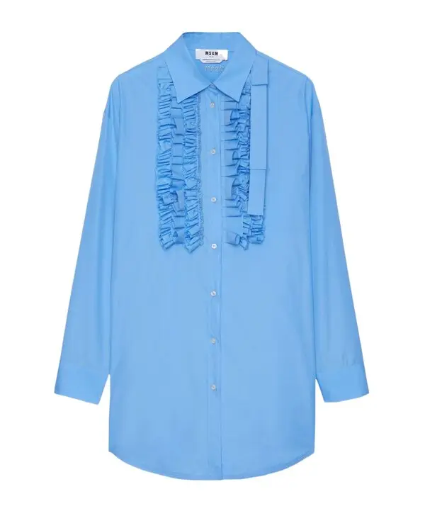 MSGM Ruffled Mini Shirt Dress