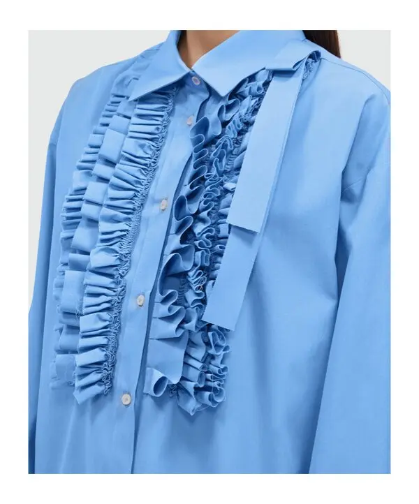 MSGM Ruffled Mini Shirt Dress