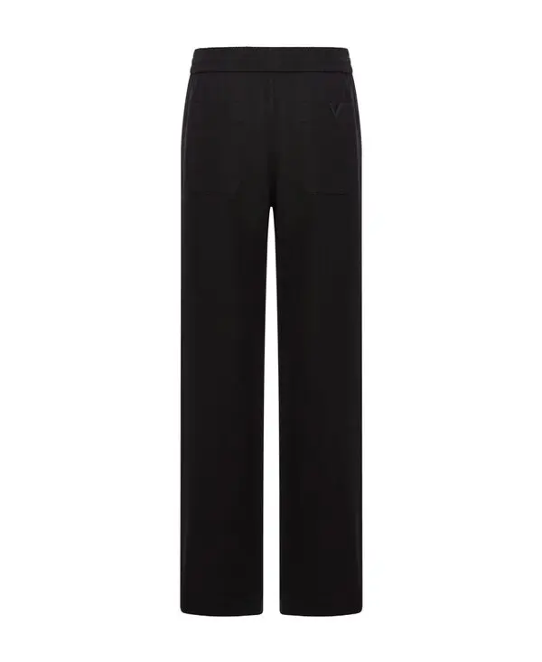 Valentino Garavani High Waist Straight Leg Trousers - Black