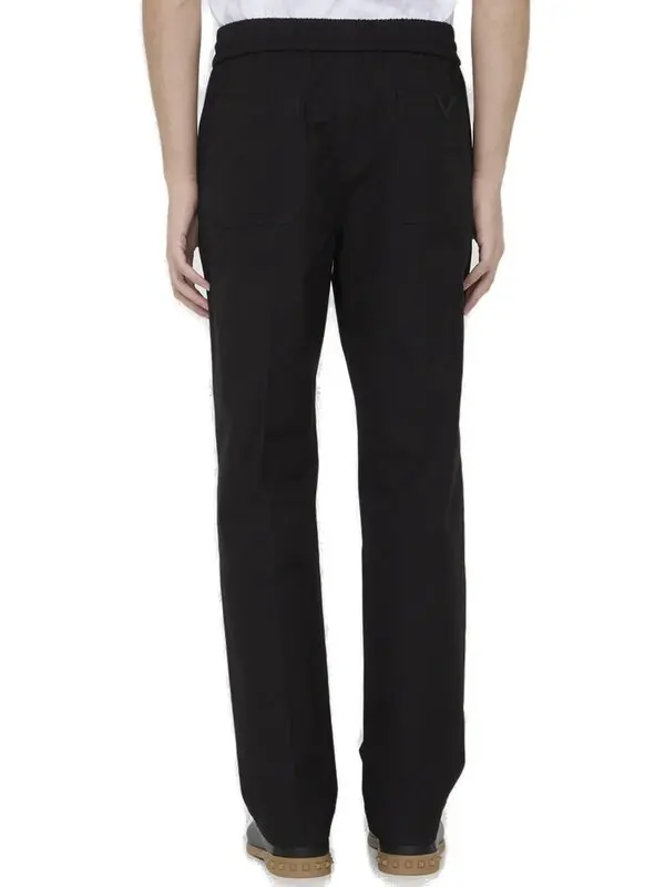 Valentino Garavani High Waist Straight Leg Trousers - Black