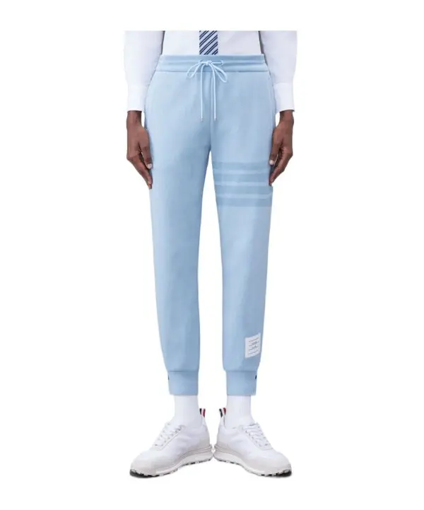 Thom Browne 4-bar Drawstring Track Pants - Light Blue