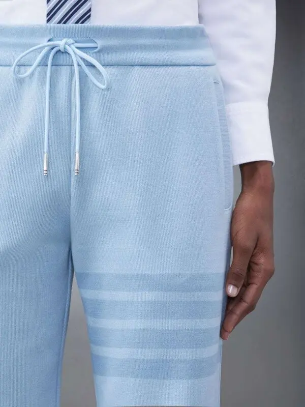 Thom Browne 4-bar Drawstring Track Pants - Light Blue