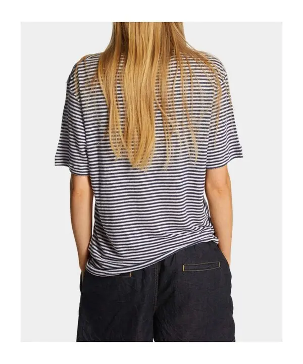 Dsquared2 Striped Crewneck T-shirt With Embroidered Lettering