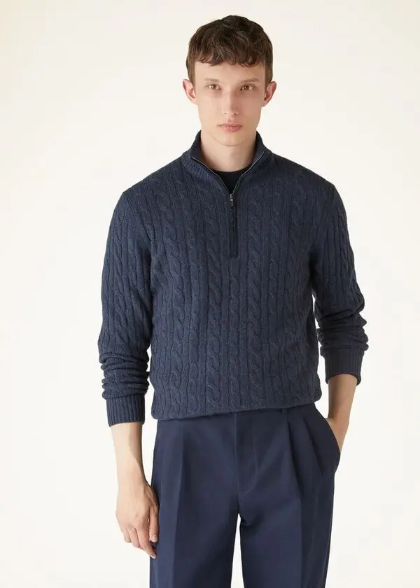 Loro Piana Zipped Turtleneck Knit Jumper - Black