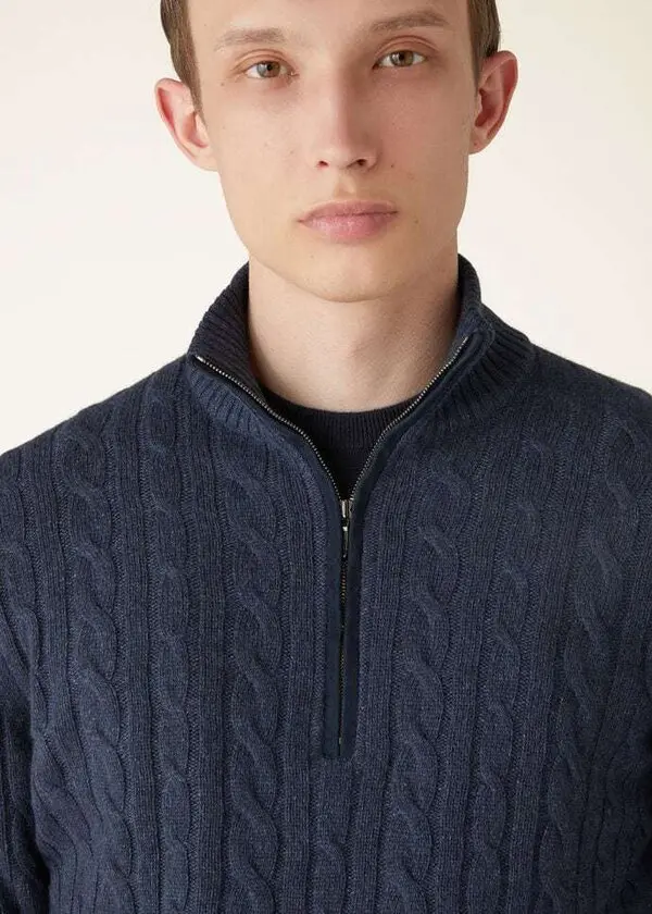 Loro Piana Zipped Turtleneck Knit Jumper - Black