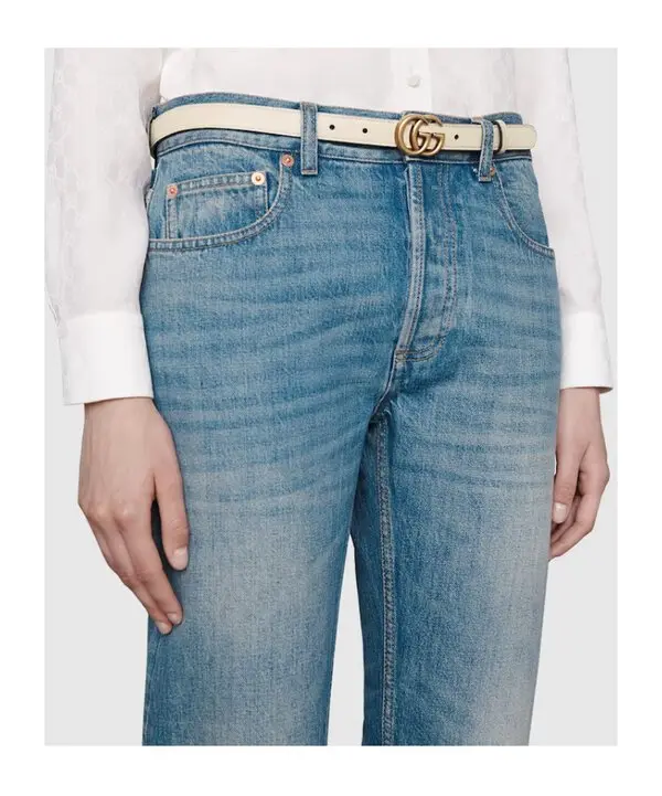 Gucci Double G Buckle Leather Belt