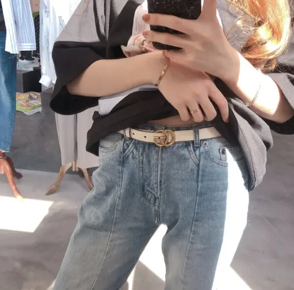 Gucci Double G Buckle Leather Belt